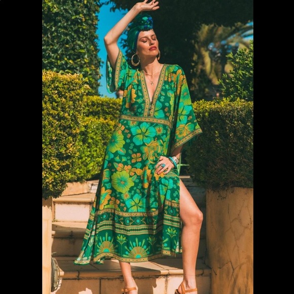 Nine Lives Bazaar | Dresses | Nine Lives Bazaar Empire Dress Emerald ...